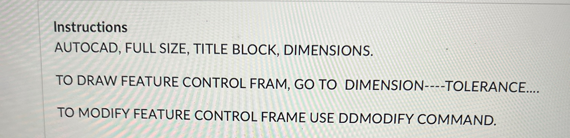 Solved InstructionsAUTOCAD, FULL SIZE, TITLE BLOCK, | Chegg.com