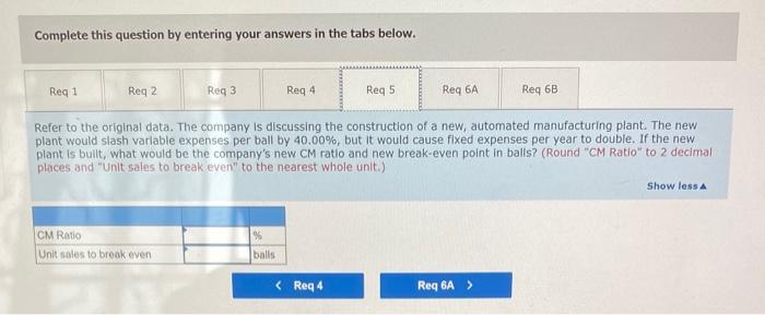 Solved Problem 5-20 (Algo) CVP Applications: Break-Even | Chegg.com