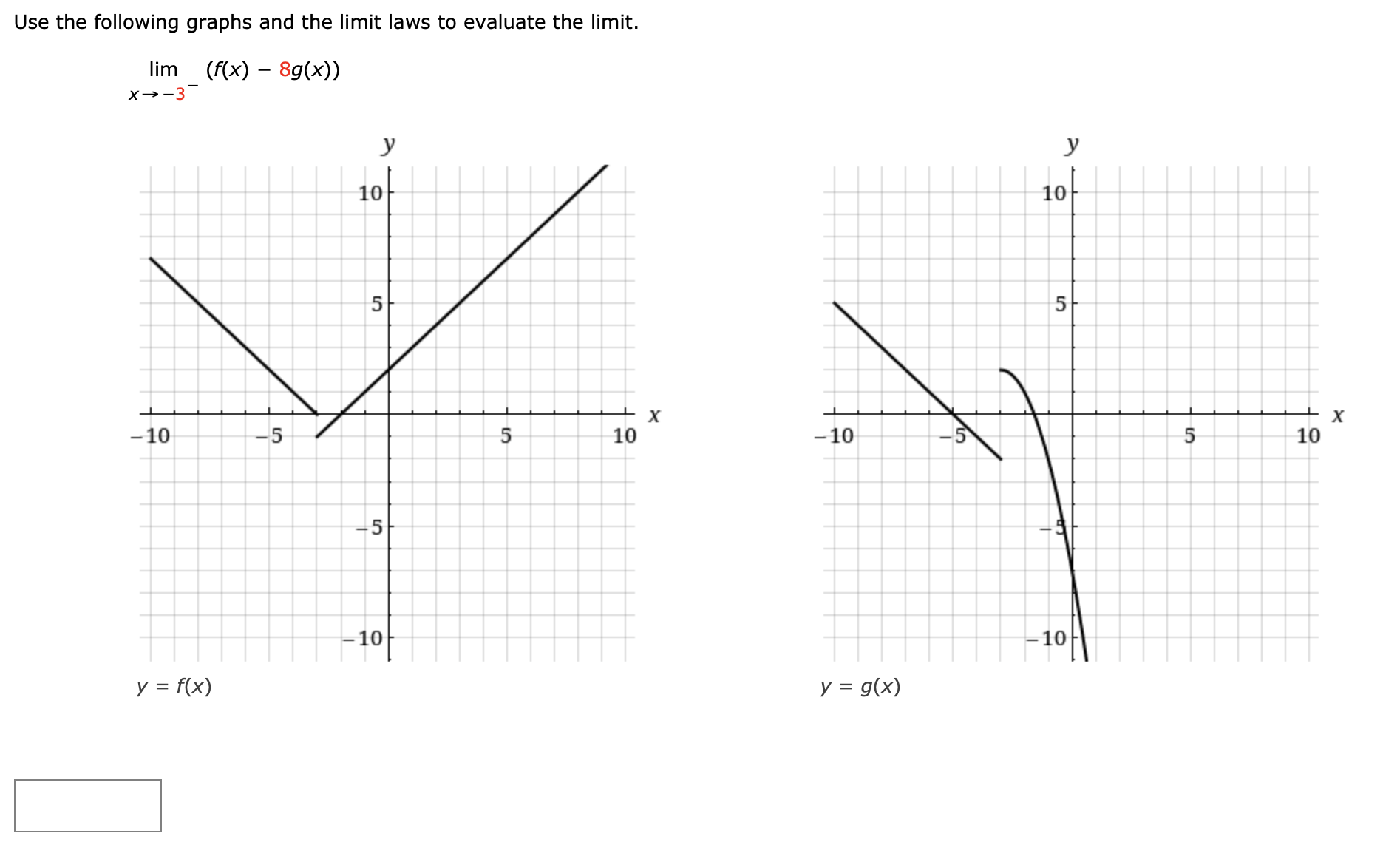 Solved Use the following graphs and the limit laws to | Chegg.com