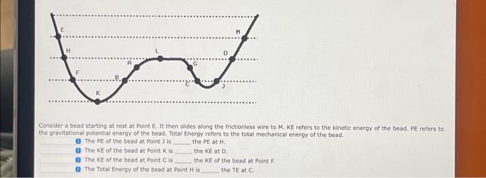 Solved Consider a bead starting at rest at Point E. It then | Chegg.com