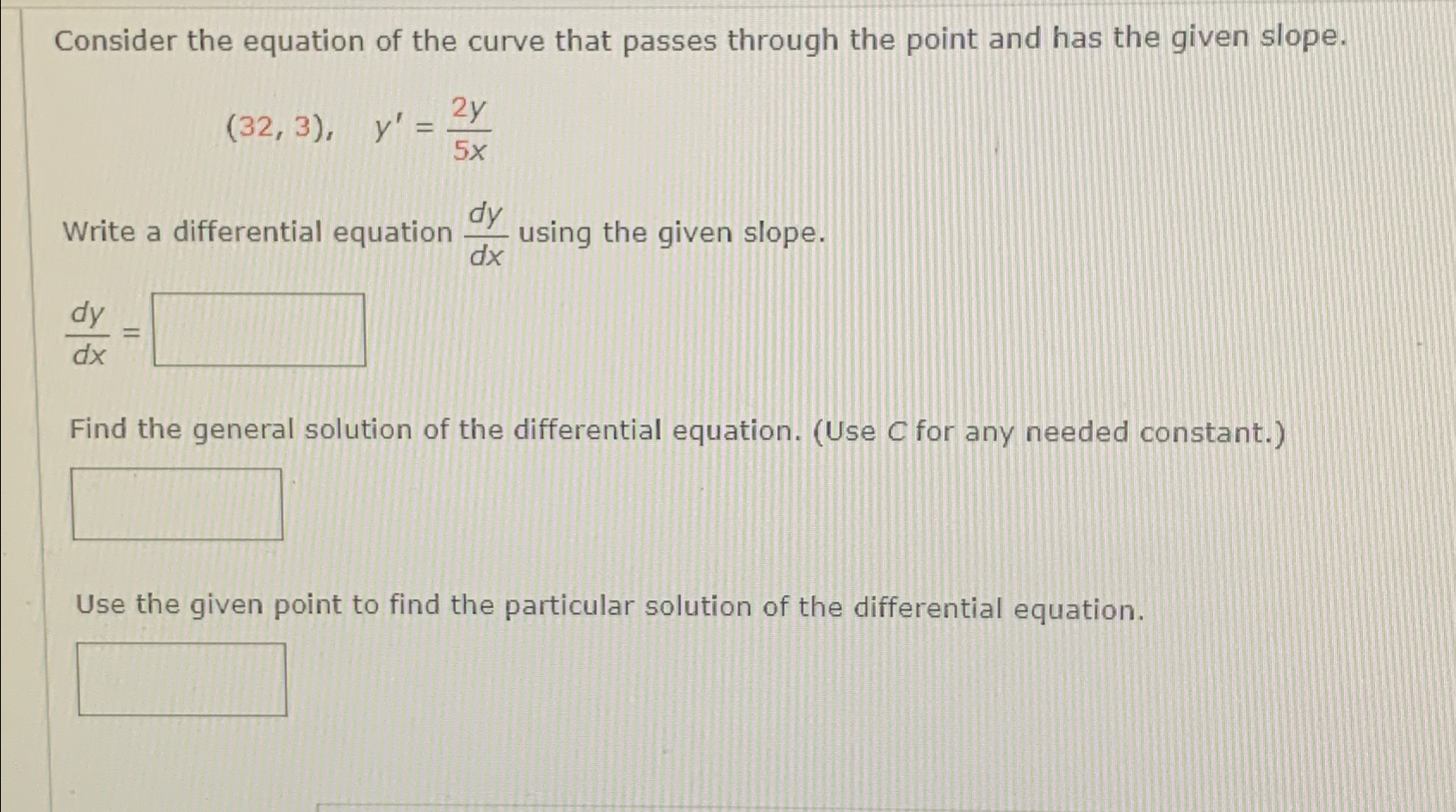 Solved Consider the equation of the curve that passes | Chegg.com