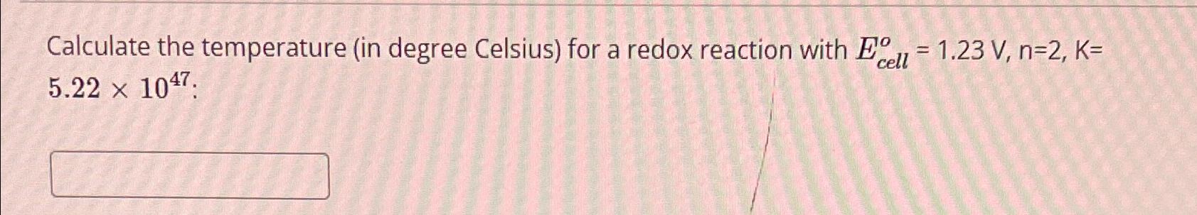 Solved Calculate the temperature (in degree Celsius) ﻿for a | Chegg.com