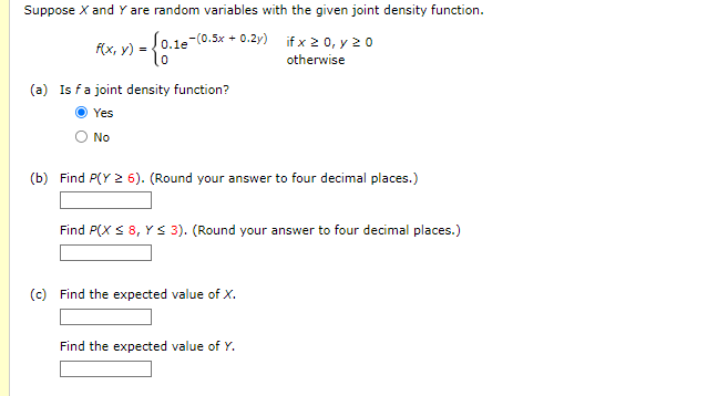 Solved Suppose x ﻿and Y ﻿are random variables with the given | Chegg.com