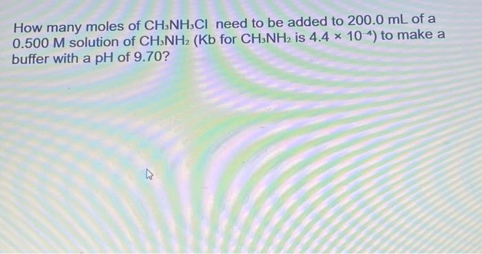 Solved How many moles of \\( \\mathrm{CH}_{3} | Chegg.com