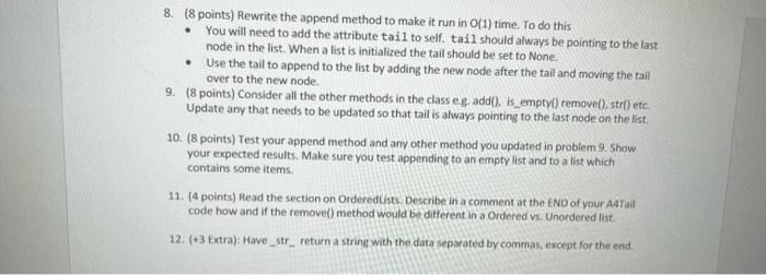 Solved i'm supposed to rewrite the append method(the last | Chegg.com