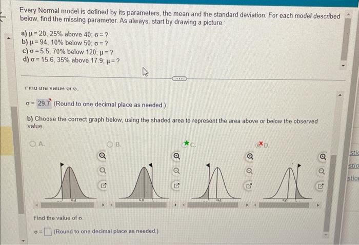 Solved Every Normal model is defined by its parameters, the | Chegg.com