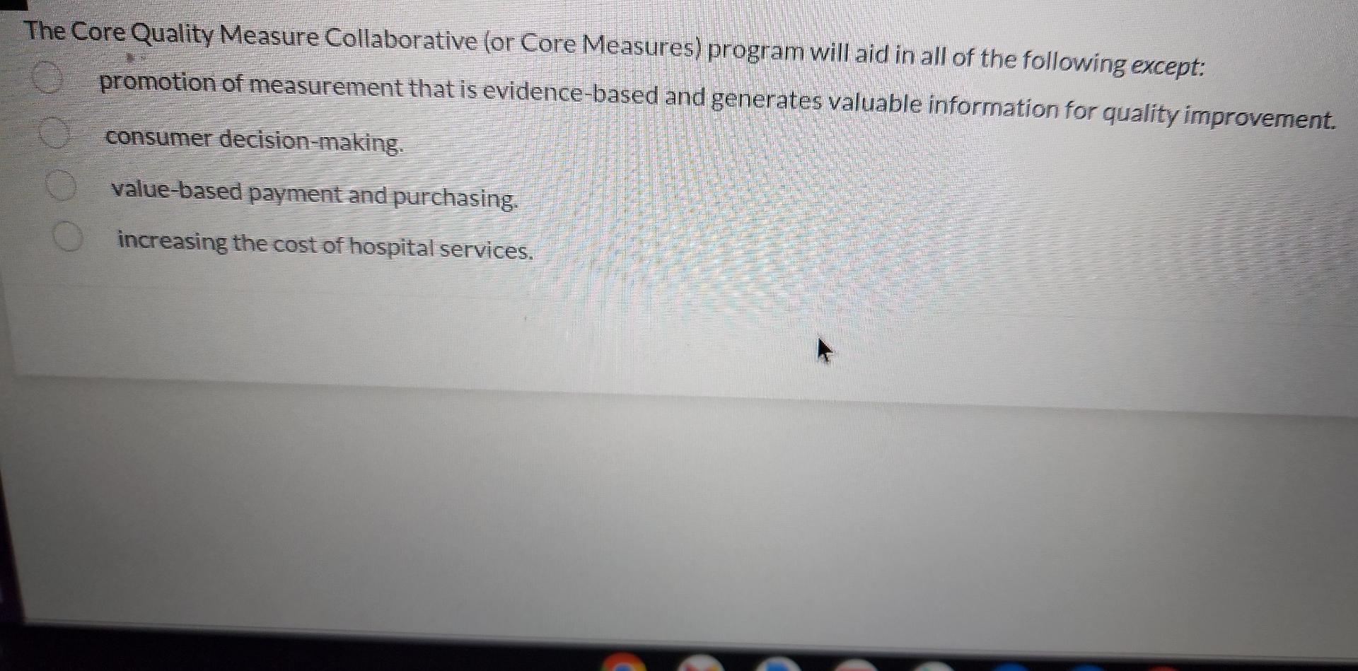 Solved The Core Quality Measure Collaborative (or Core | Chegg.com