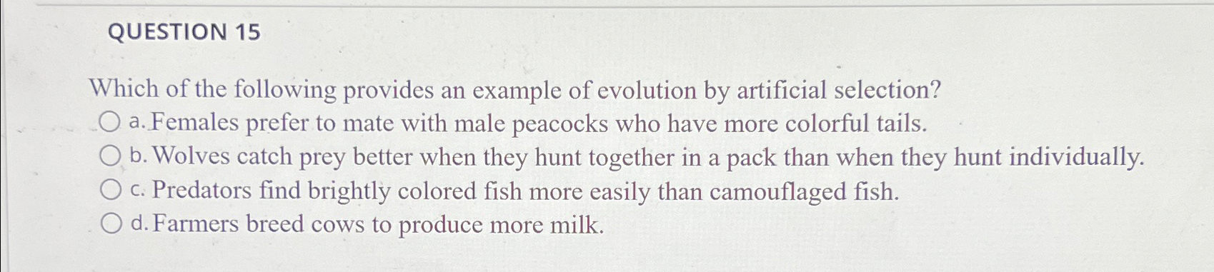 Solved QUESTION 15Which of the following provides an example | Chegg.com