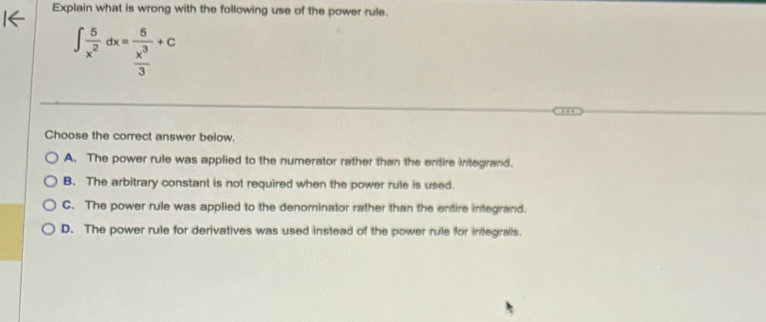 Solved Explain what is wrong with the following use of the | Chegg.com