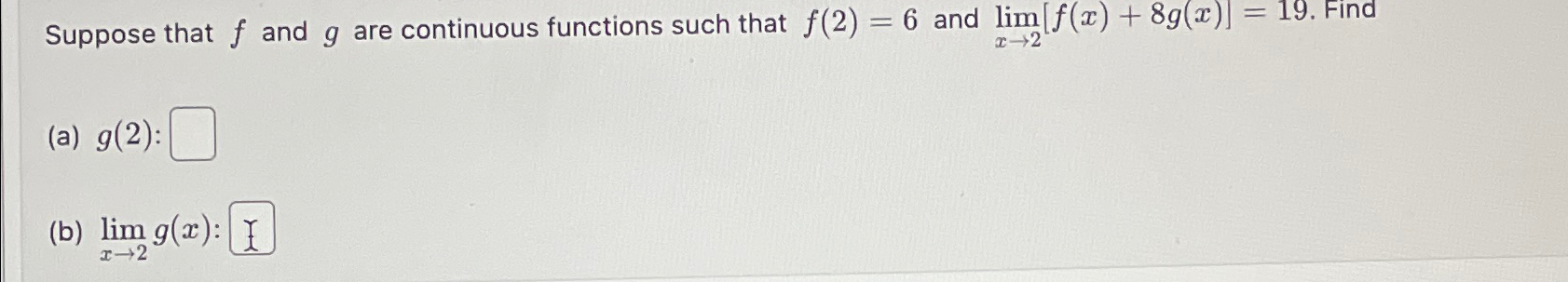 Solved Suppose that f ﻿and g ﻿are continuous functions such | Chegg.com