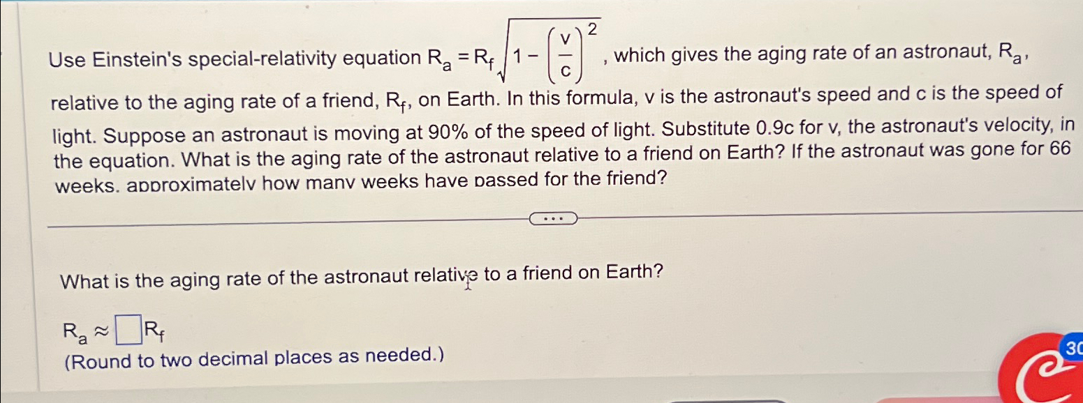 Solved Use Einstein's special-relativity equation | Chegg.com