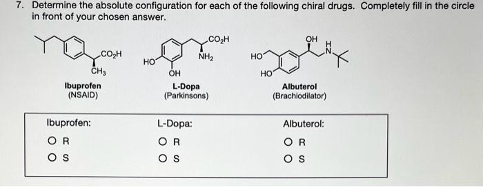 Solved 7. Determine the absolute configuration for each of | Chegg.com