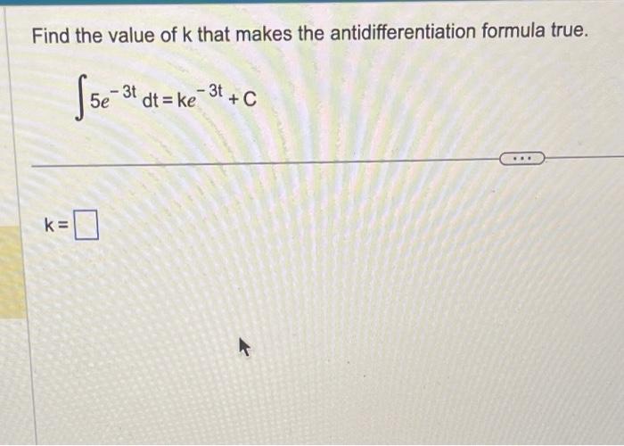 Solved Find the value of k that makes the | Chegg.com