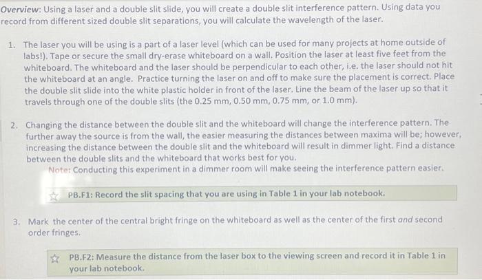 Iverview: Using a laser and a double slit slide, you | Chegg.com