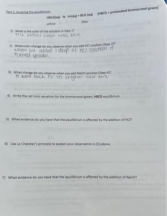 Solved 2) What color change do you observe when you add HCl | Chegg.com