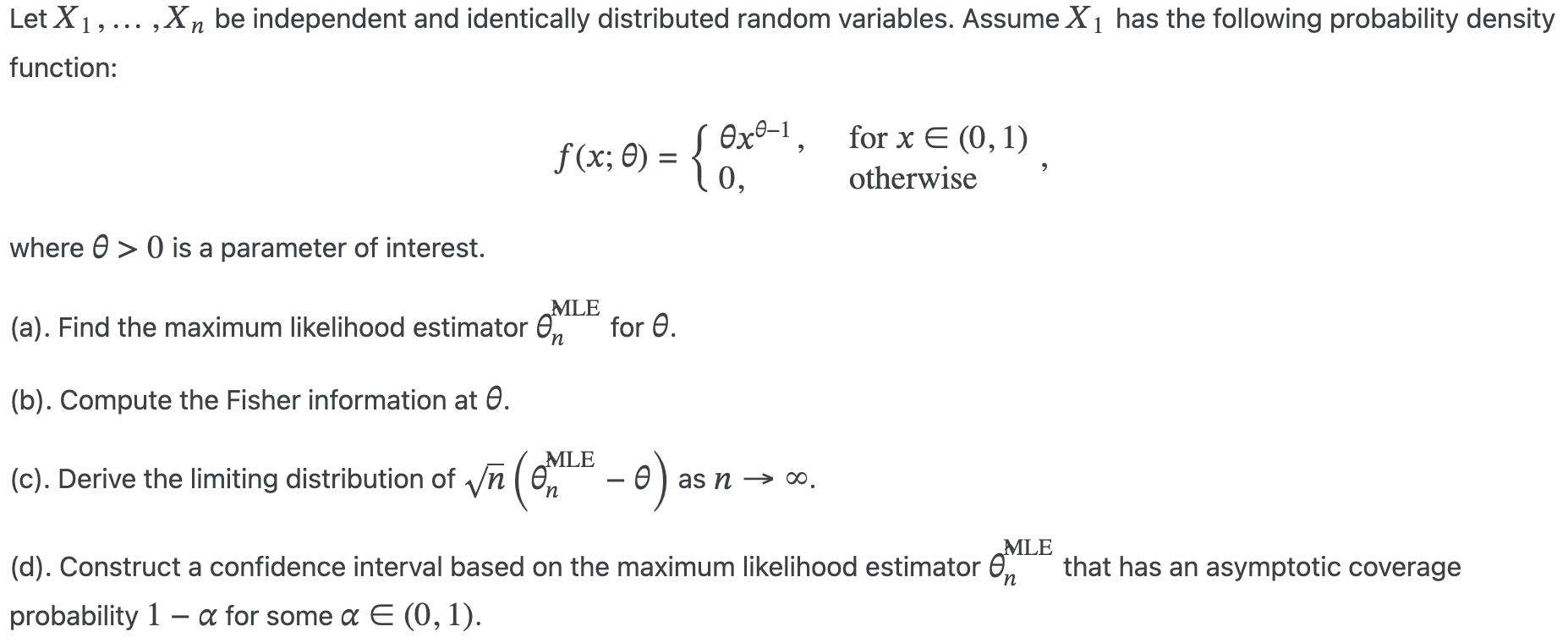 Solved Let x1,dots,xn be ﻿independent and identically | Chegg.com