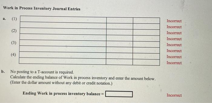 Solved Work in Process Inventory Journal Entries a. (1) (2) | Chegg.com