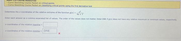 Solved - Curve Stetching Course Packet oo critical points - | Chegg.com