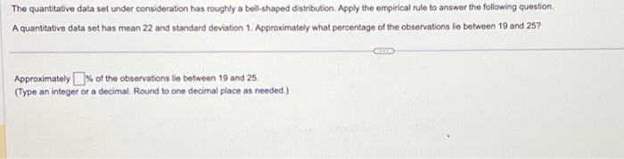 Solved The quantitative data set under consideration has | Chegg.com