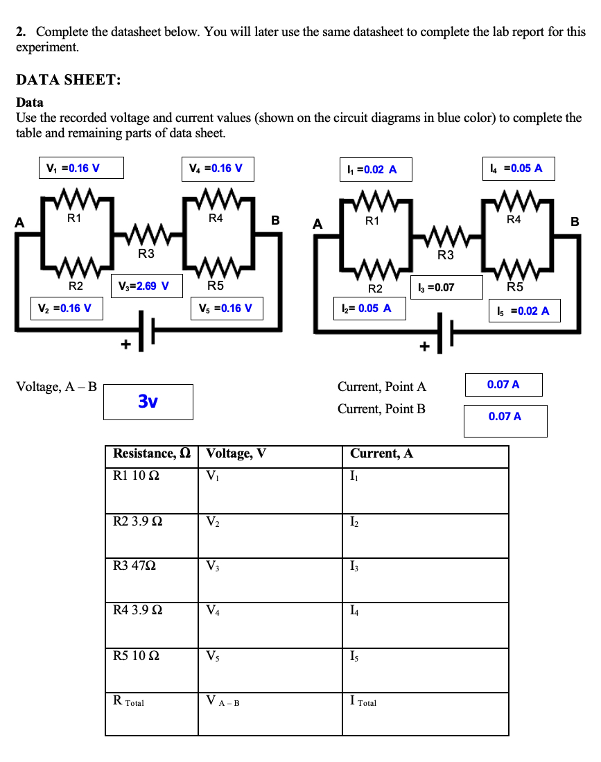 Solved Complete the datasheet below. You will later use the | Chegg.com