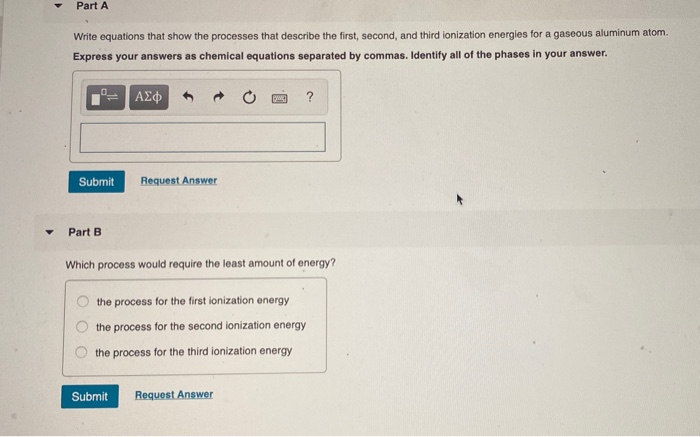 Solved Part A Write equations that show the processes that | Chegg.com