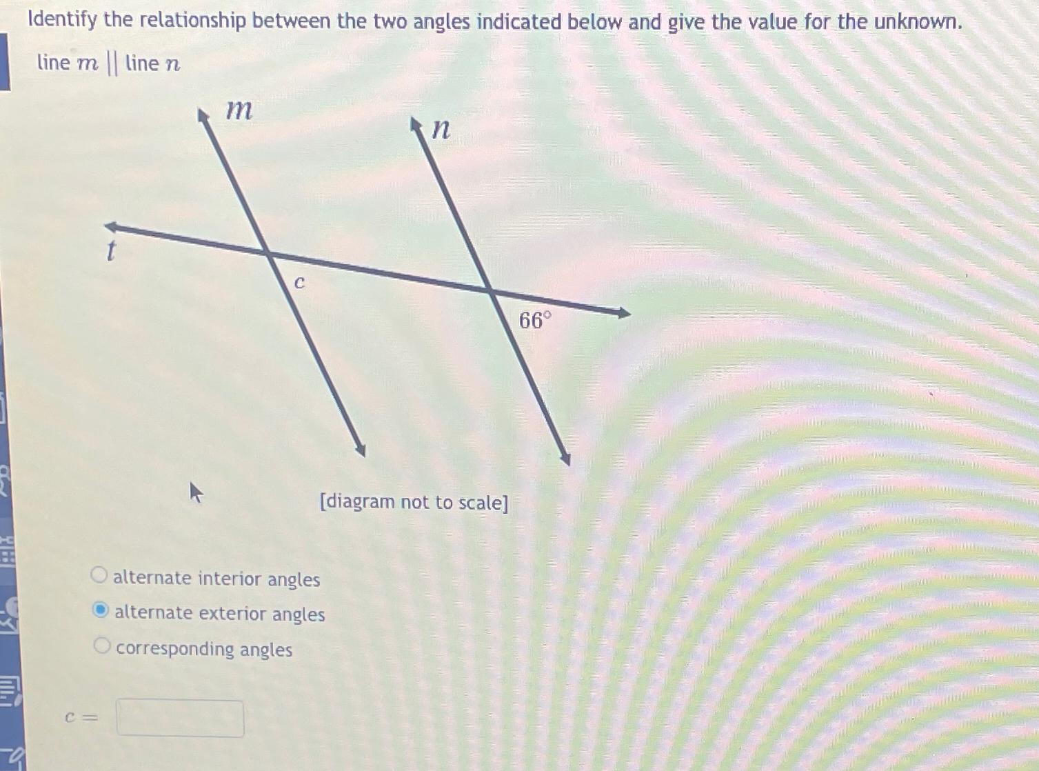 Solved Identify the relationship between the two angles | Chegg.com