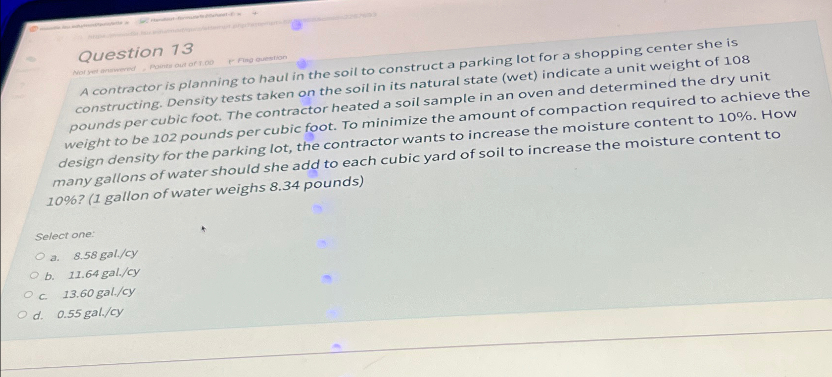 Solved Question 13A contractor is planning to haul in the | Chegg.com