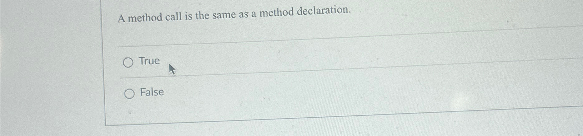 Solved A method call is the same as a method | Chegg.com