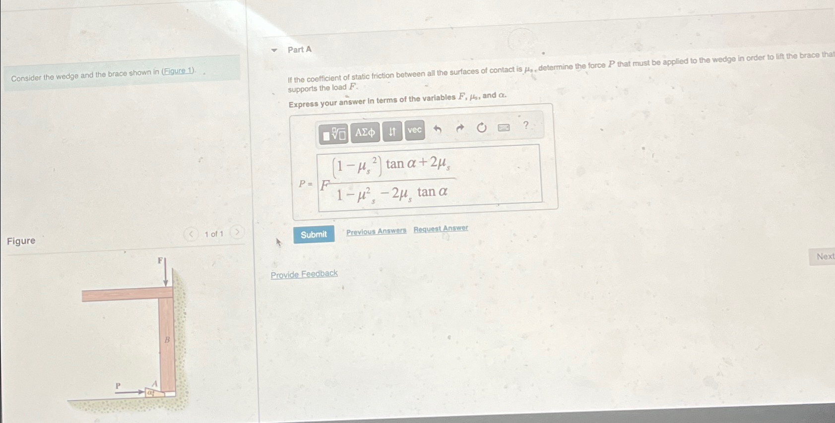 Solved Consider the wedge and the brace shown in (Figure | Chegg.com