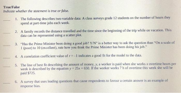 Solved True/False Indicate whether the statement is true or | Chegg.com