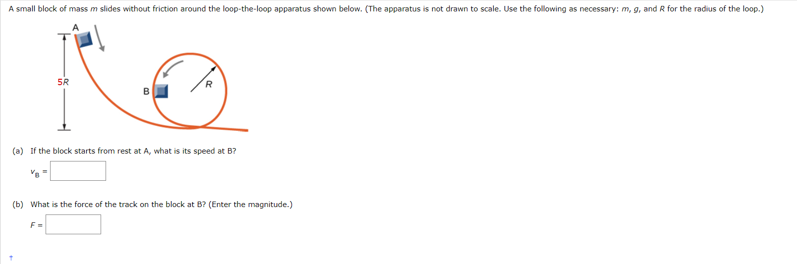Solved A small block of mass m ﻿slides without friction | Chegg.com