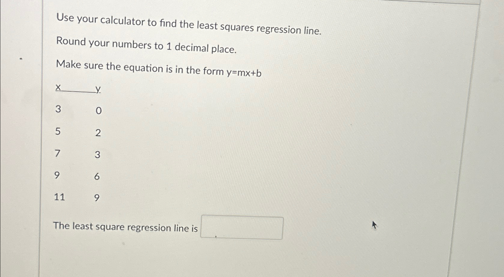 Solved Use your calculator to find the least squares | Chegg.com