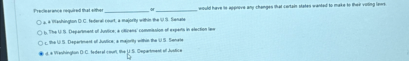 Solved Preclearance required that either or would have to | Chegg.com