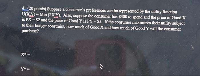 Solved 4. ( 20 points) Suppose a consumer's preferences can | Chegg.com Solved 4. ( 20 points) Suppose a consumer's preferences can | Chegg.com