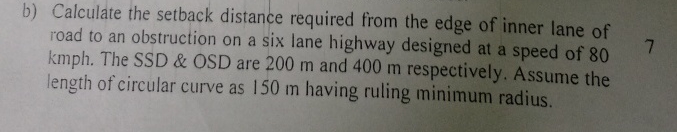 Solved b) ﻿Calculate the setback distance required from the | Chegg.com