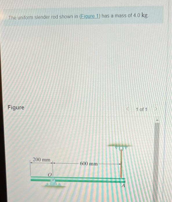 Solved The uniform slender rod shown in (Figure 1) has a | Chegg.com