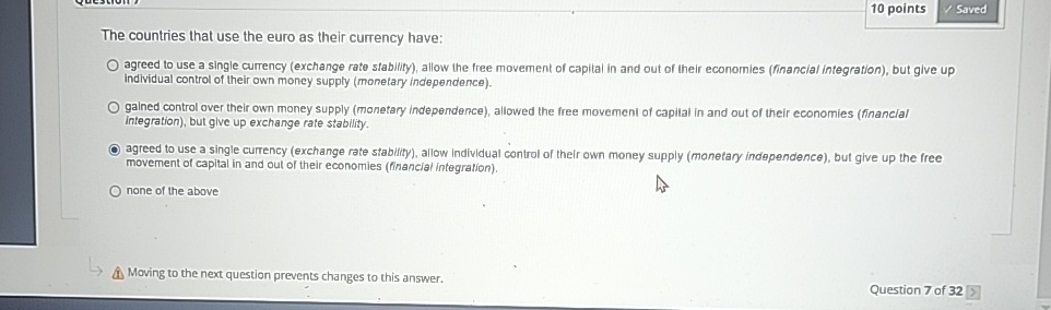 Solved 10 ﻿pointsThe countries that use the euro as their | Chegg.com