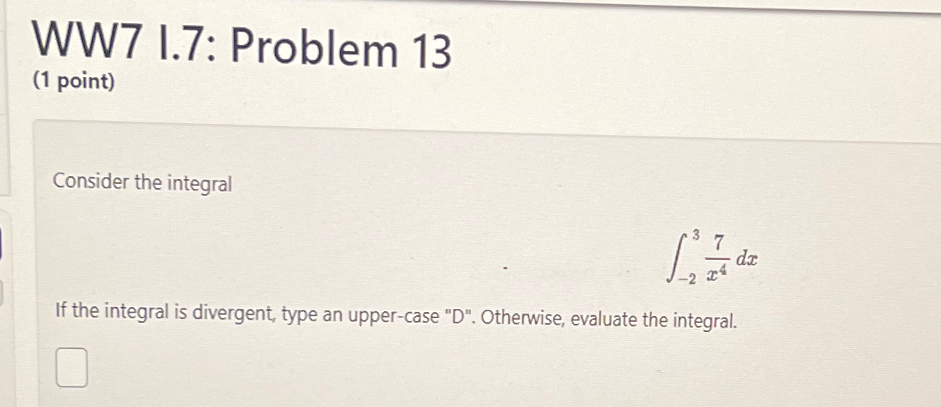 Solved WW7 I.7: Problem 13(1 point)Consider the | Chegg.com Solved WW7 I.7: Problem 13(1 point)Consider the | Chegg.com