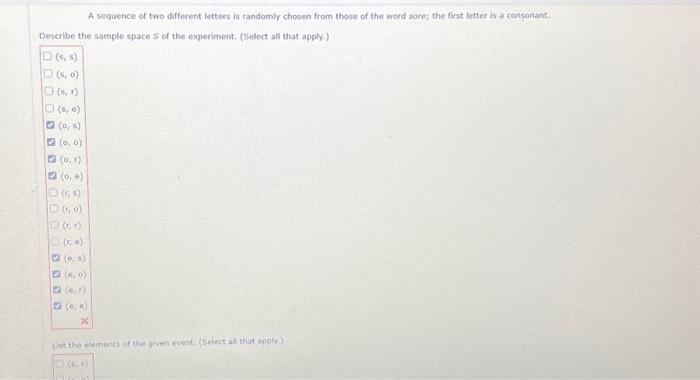 Solved A soquence of two different letters is randornly | Chegg.com
