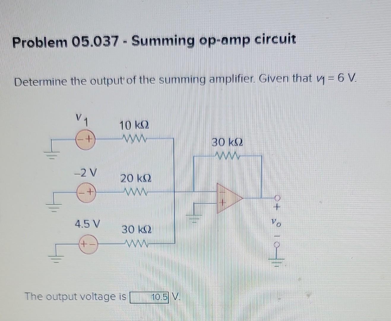 Solved Determine the output' of the summing amplifier. Given | Chegg.com