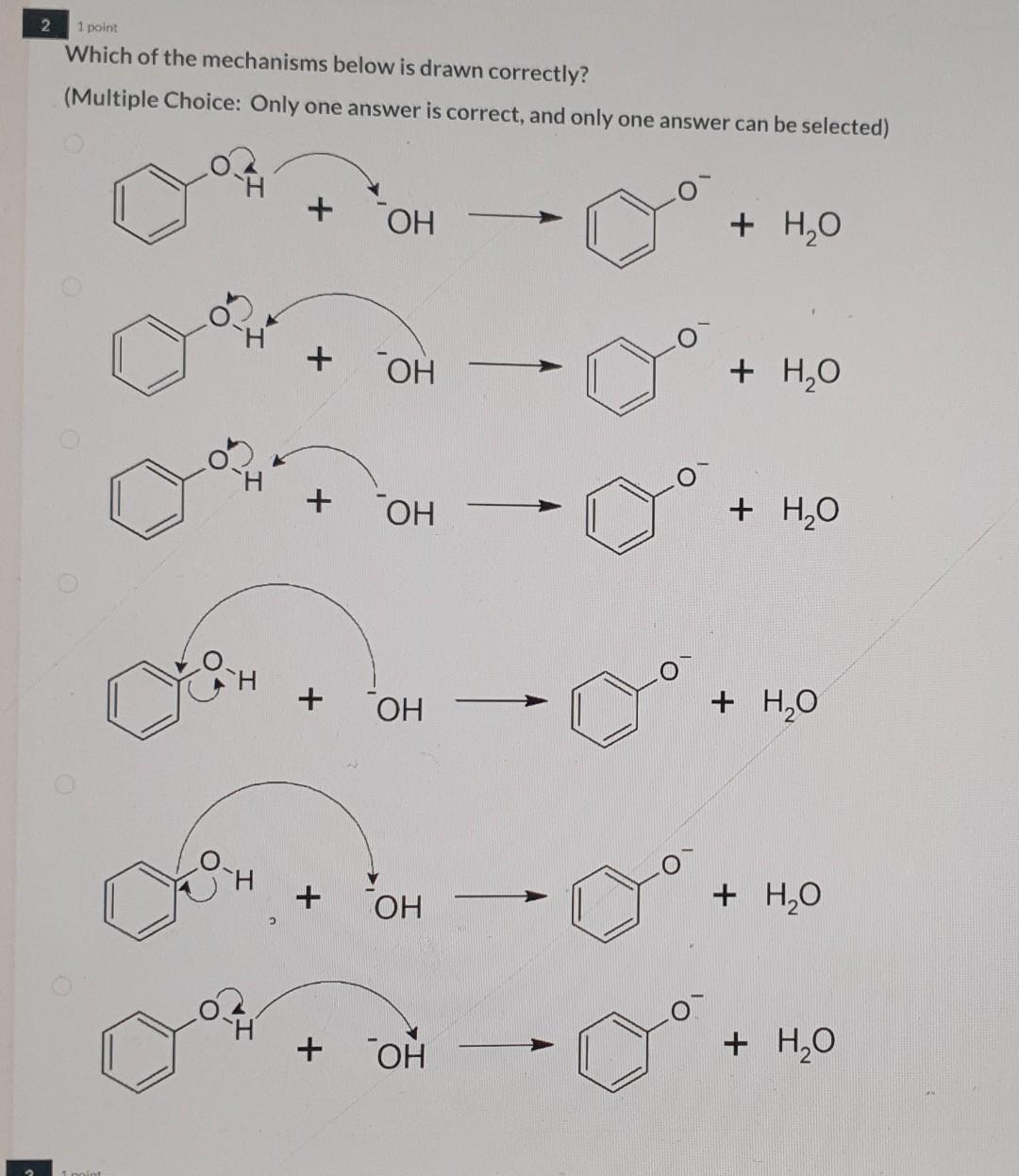 Solved Which of the mechanisms below is drawn correctly? | Chegg.com