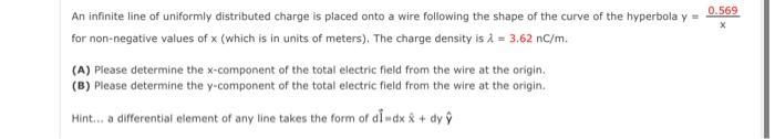 Solved An infinite line of uniformly distributed charge is | Chegg.com