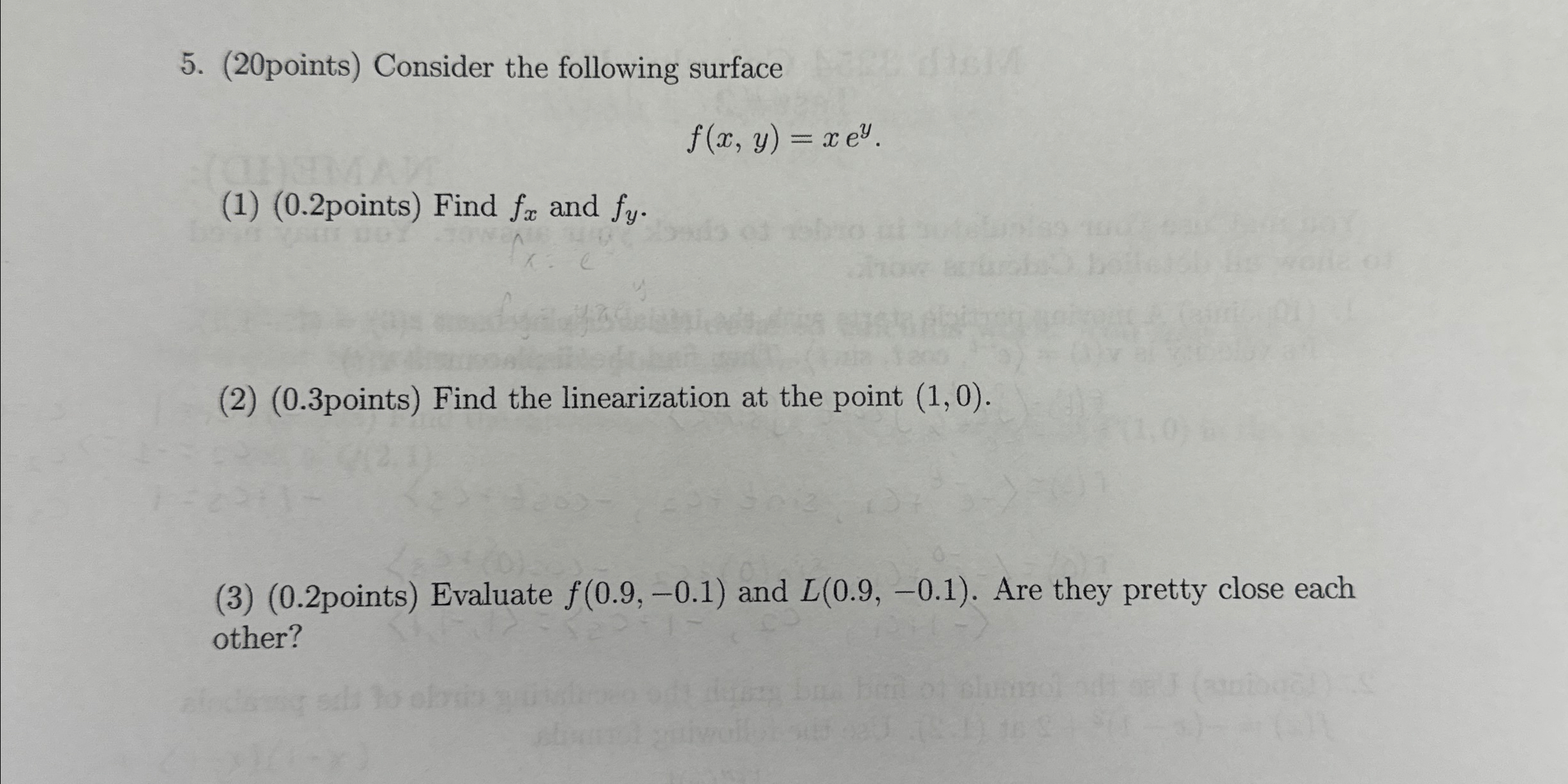 Solved (20points) ﻿Consider the following | Chegg.com