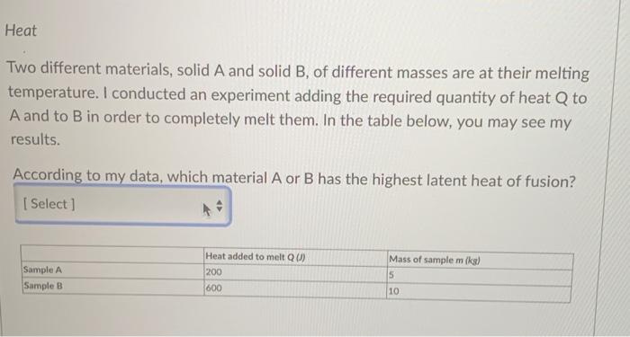 Solved Two different materials, solid A and solid B, of | Chegg.com