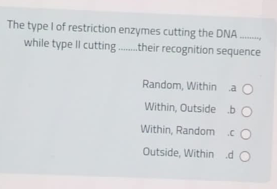 Solved The type l of restriction enzymes cutting the | Chegg.com