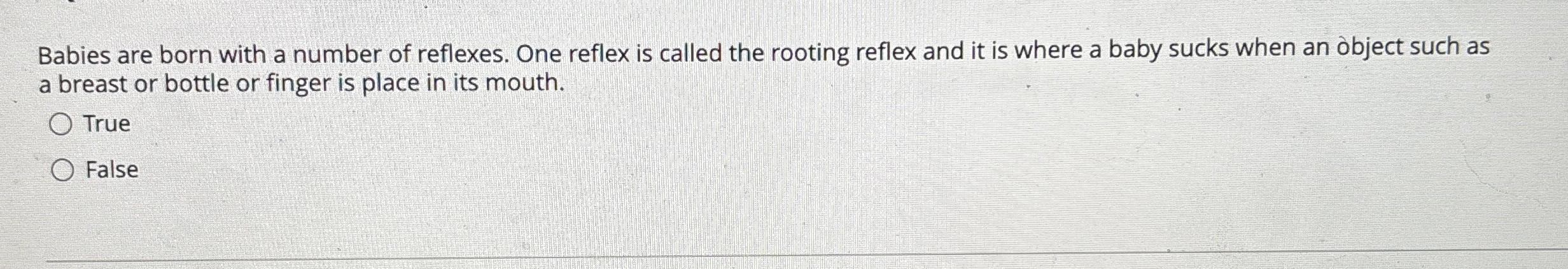 Solved Babies are born with a number of reflexes. One reflex | Chegg.com