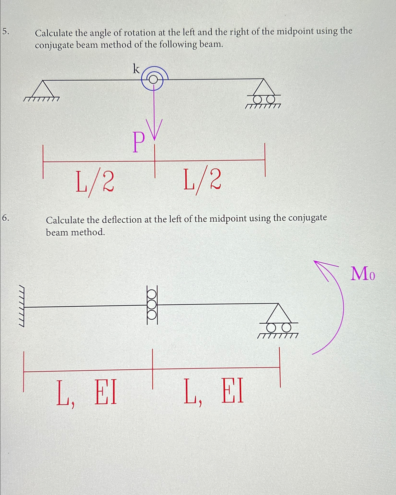 Solved Calculate the angle of rotation at the left and the | Chegg.com
