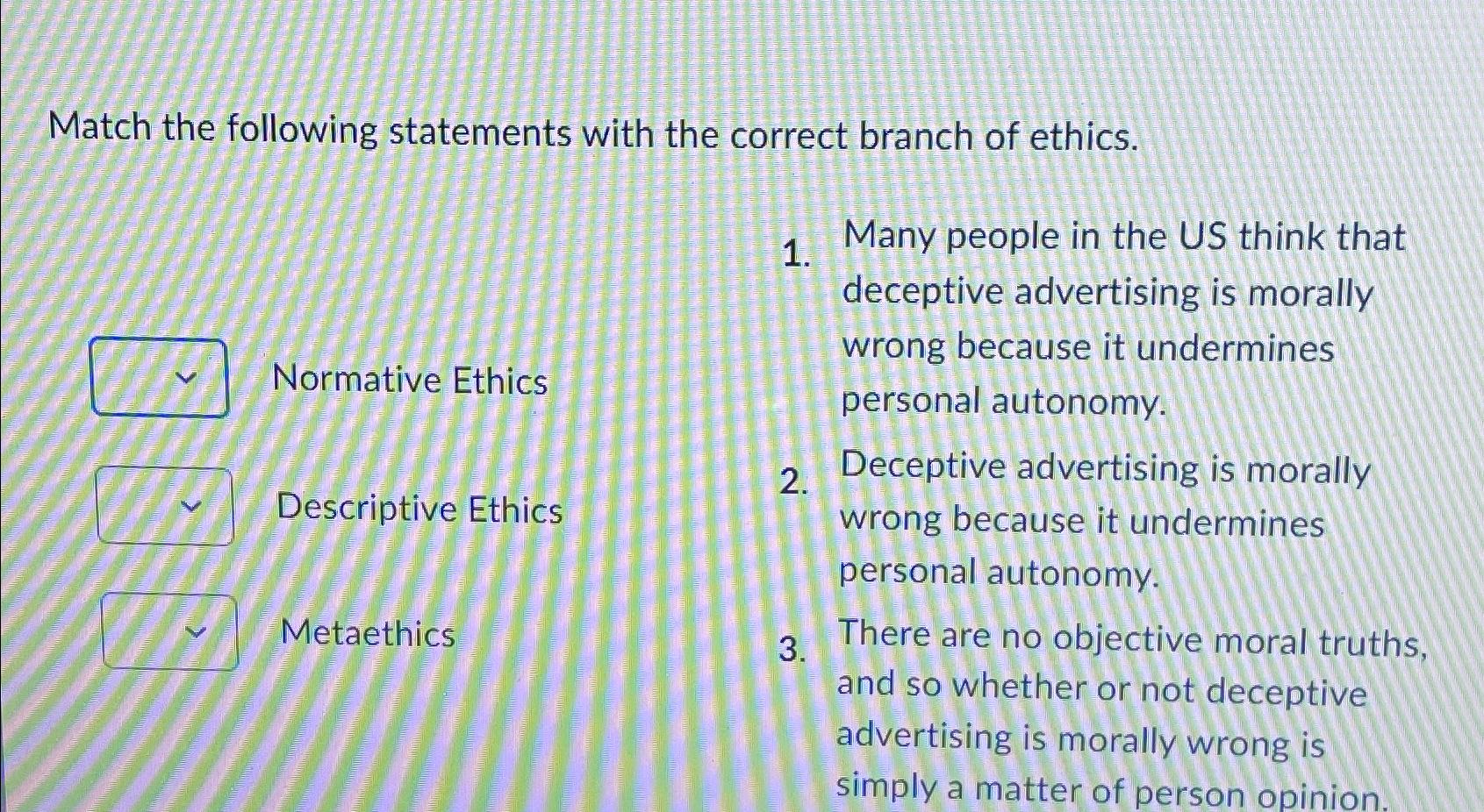 Solved Match the following statements with the correct | Chegg.com