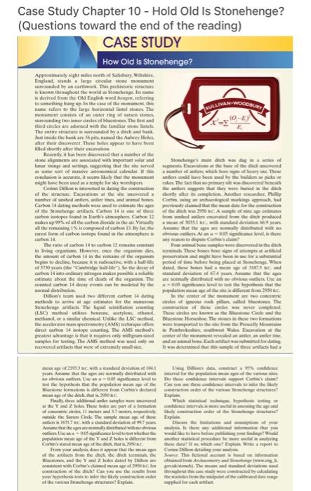 Solved Case Study Chapter 10 - Hold Old Is Stonehenge? | Chegg.com