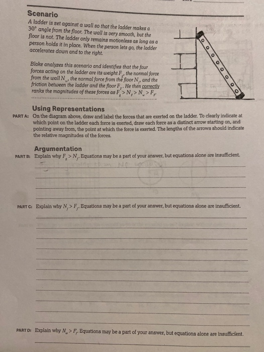 Solved A ladder is set against a wall so that the ladder | Chegg.com